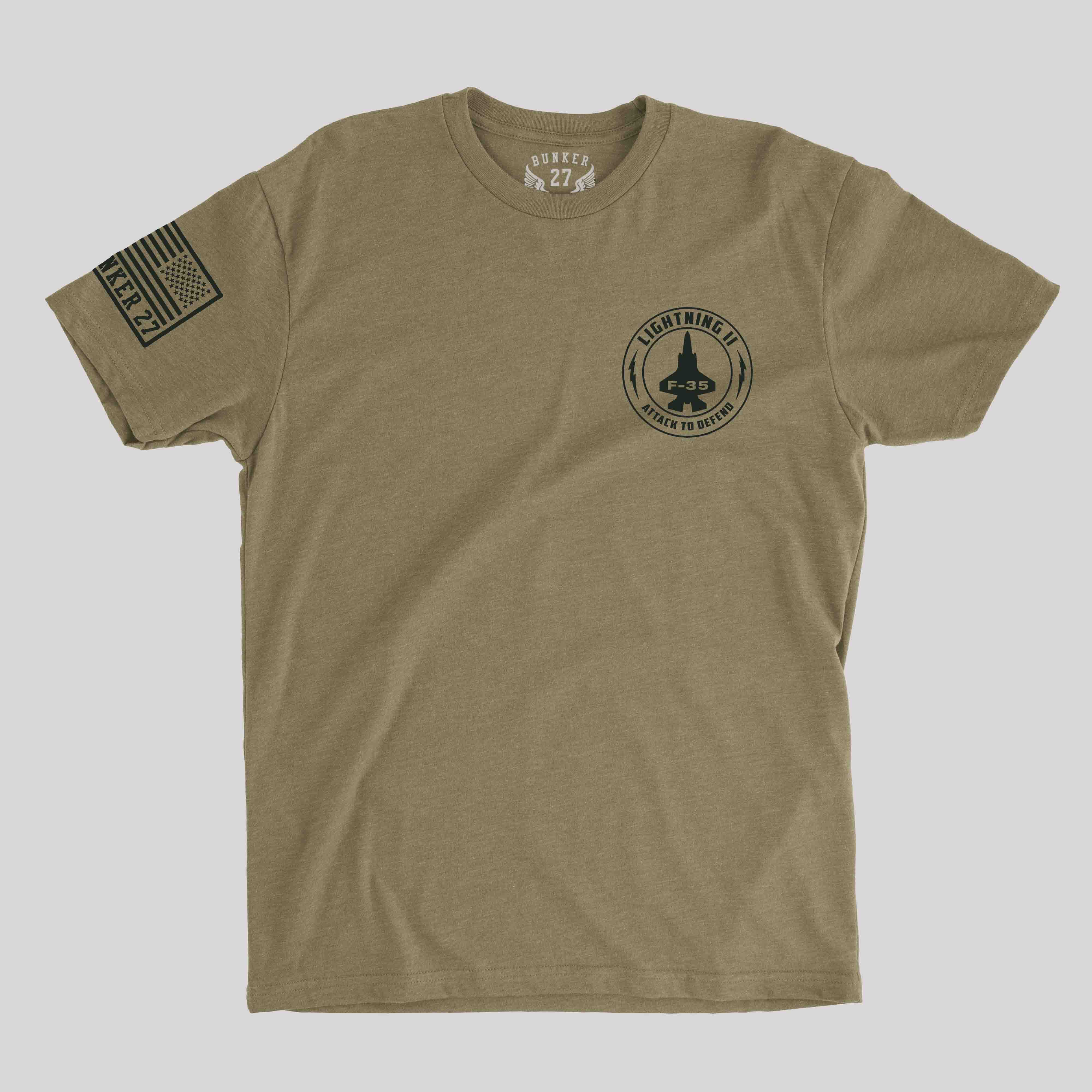 F-35 Lightning II T-Shirt - Military Aviation Shirts - BUNKER 27